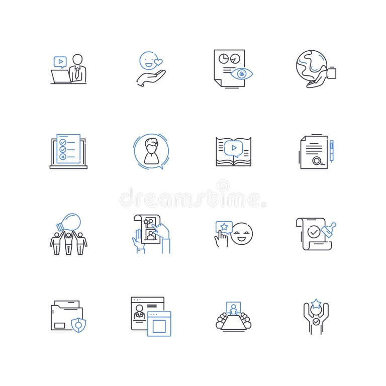 Thought Sharing Line Icons Collection. Inspiration, Reflection, Insight ...