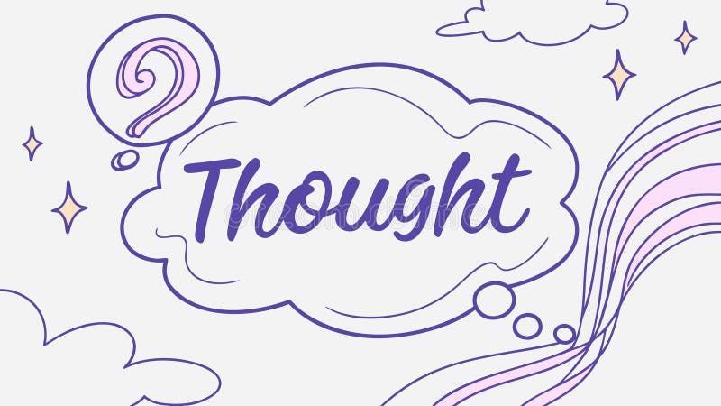 Thought Text with Abstract Swirls Vector, Conceptual Idea Graphic ...