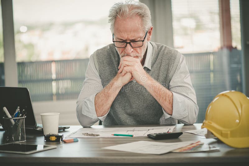 Architect Thinking about a Project; Light Effect Stock Image - Image of ...