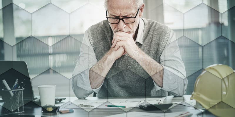 Architect Thinking about a Project, Geometric Pattern Stock Image ...