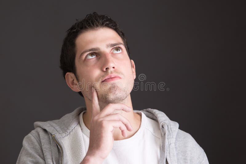 Thoughtful Attractive Young Man - Portrait Stock Photo - Image of ... Thoughtful Attractive Young Man - Portrait Stock Photo - Image of ...