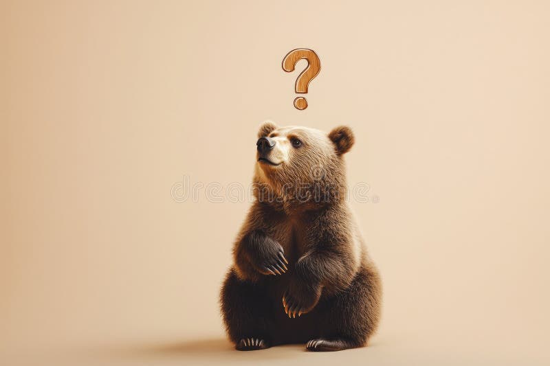 Thoughtful Bear Pondering Question with Curious Expression Stock Photo - Image of thinking, bear ...