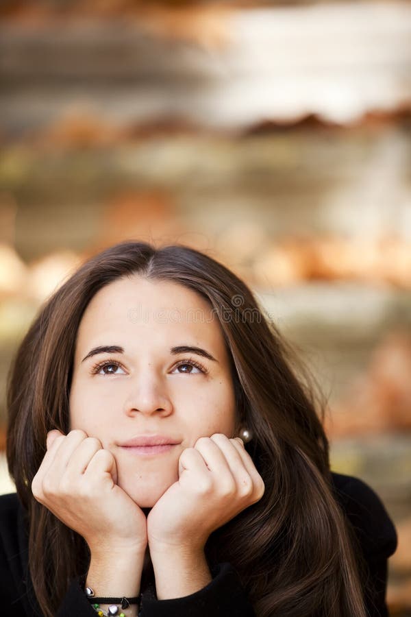 Thoughtful girl stock image. Image of peaceful, nature - 12066797