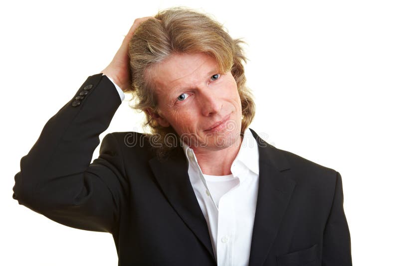 Scratching the head stock photo. Image of person, problems - 7632322