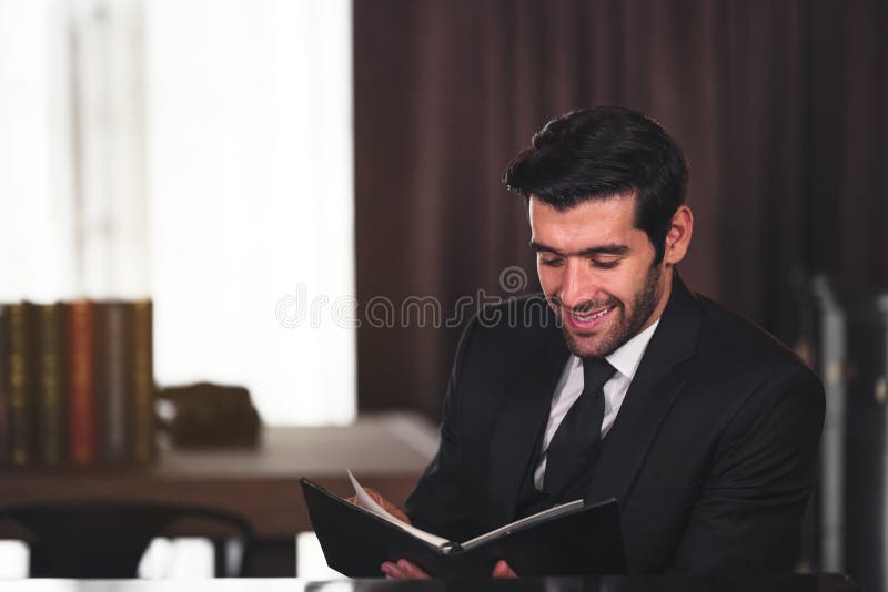 Thoughtful Businessman Think of Project at Workplace, New Idea ...