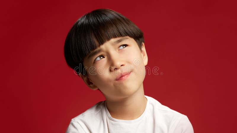 Thoughtful Child Looking To Side, Lips Pursed in Dreaming, Inspiration ...