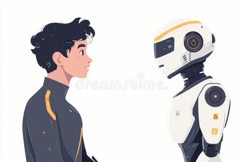 Thoughtful Conversation between AI Ethics Trainer and Humanoid Robot in ...