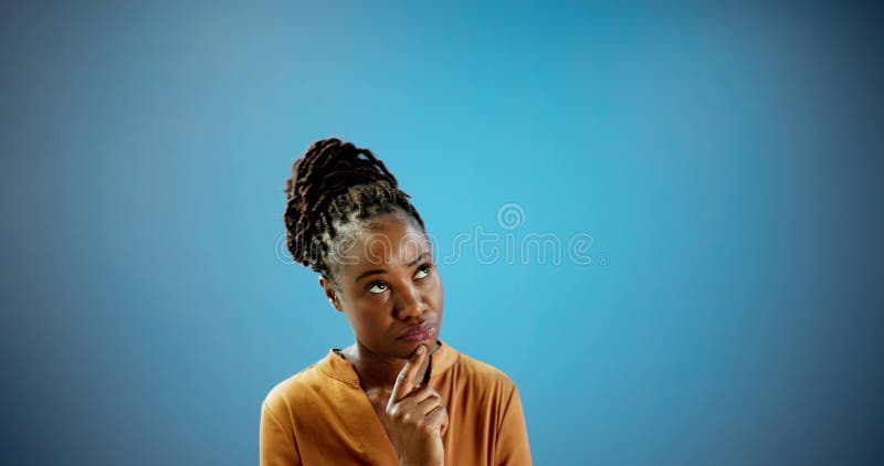 Thoughtful Curious Woman with Idea Stock Image - Image of women, happy ...