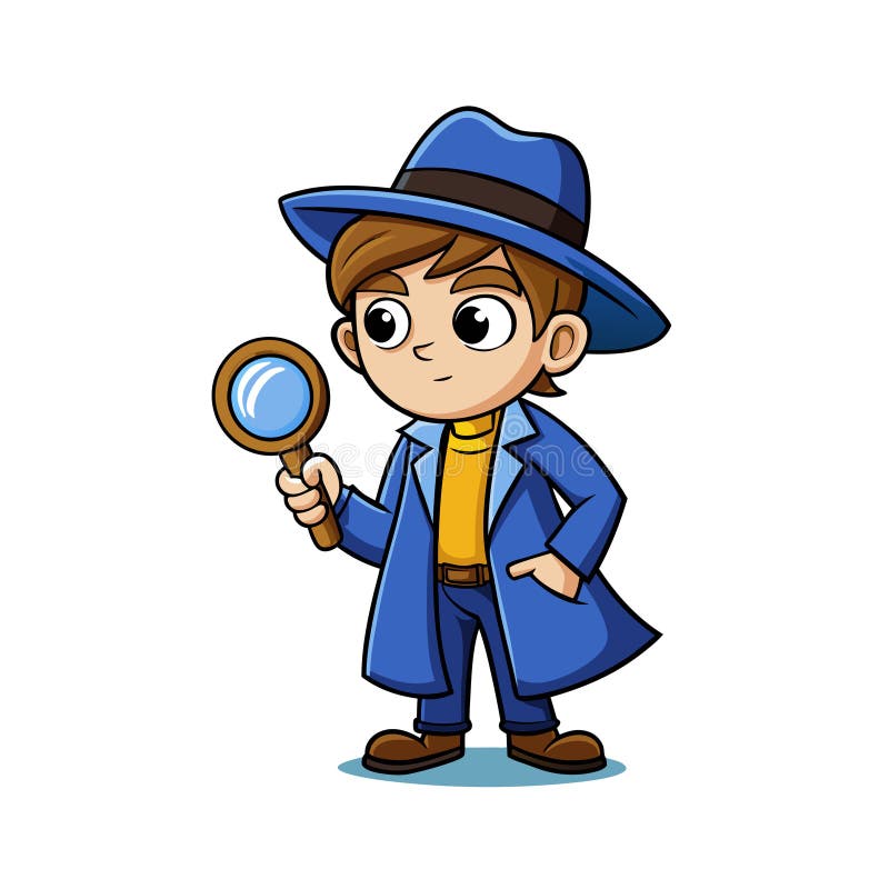 Thoughtful Detective Boy Cartoon Character Stock Vector - Illustration ...