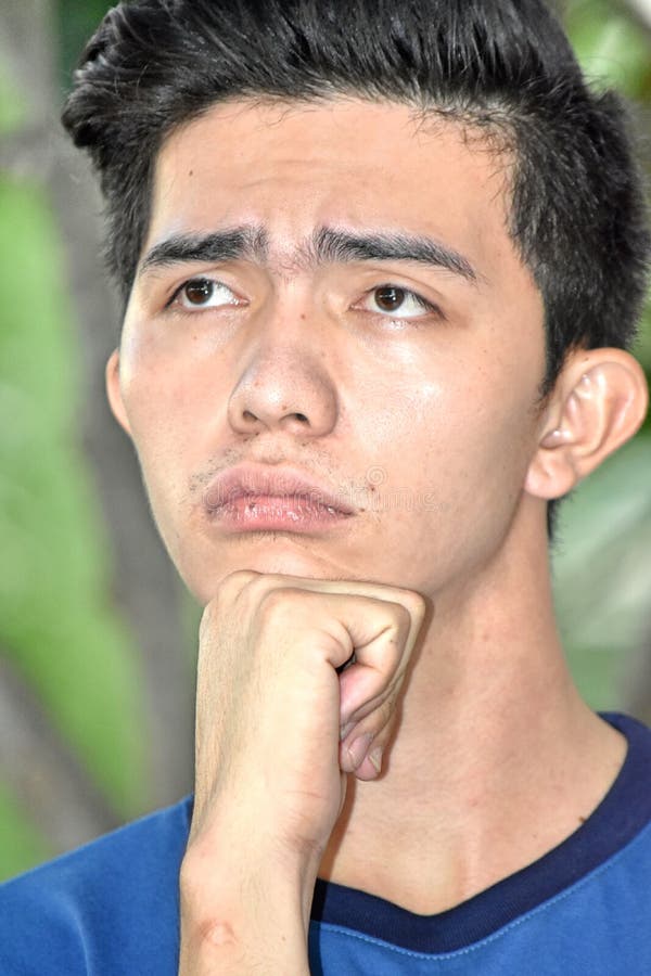 Thoughtful Diverse Male Person Stock Image - Image of thoughtful, logic ...