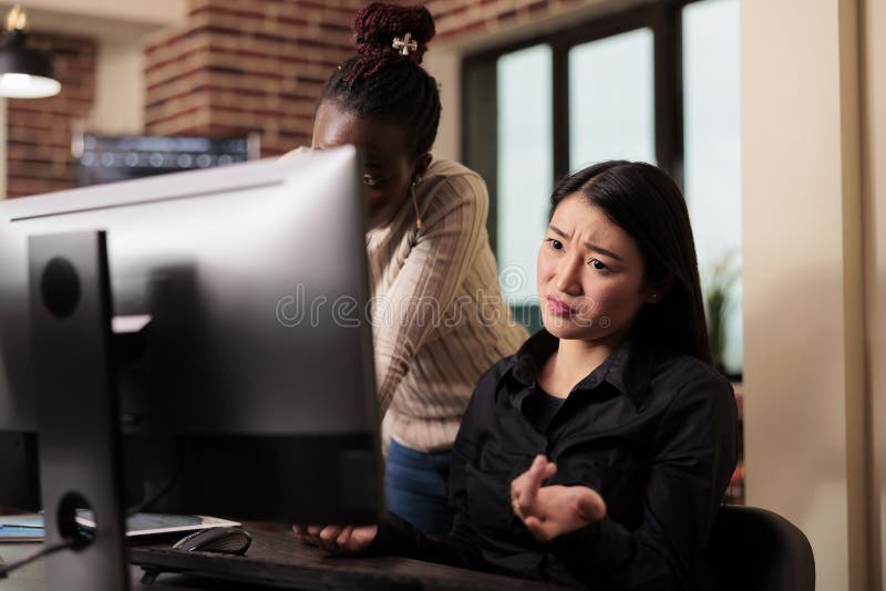 Thoughtful Engineers Brainstorming Ideas To Write Code Stock Photo - Image of business, coding ...