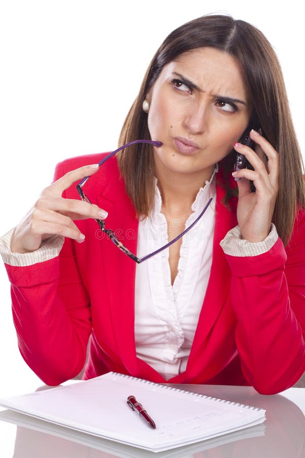 Thoughtful Executive Secretary Stock Image - Image of confident, people ...