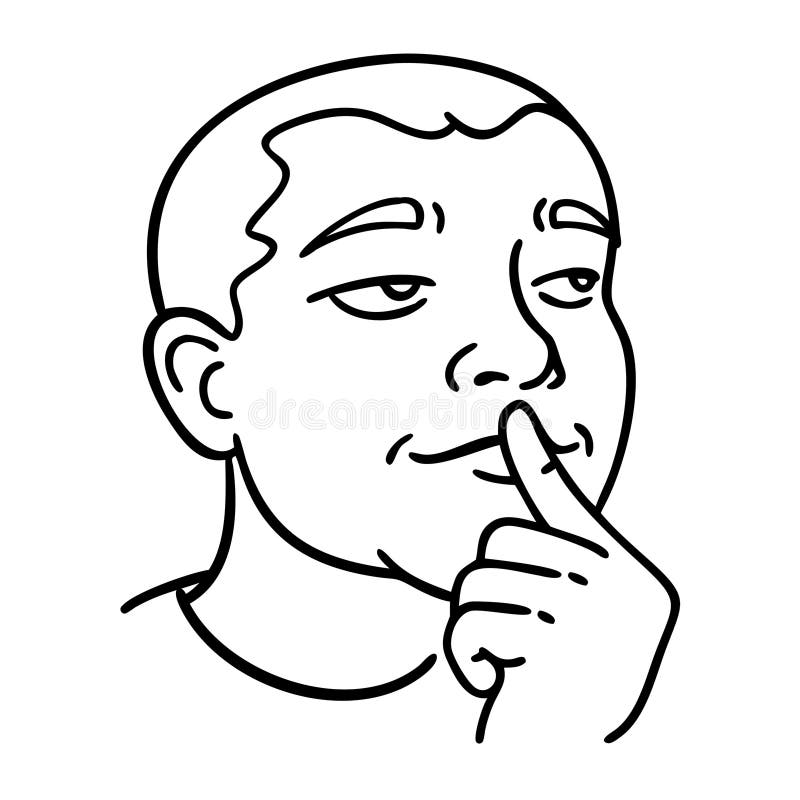 Thoughtful Face Vector Illustration Contemplative Expression Concept ...