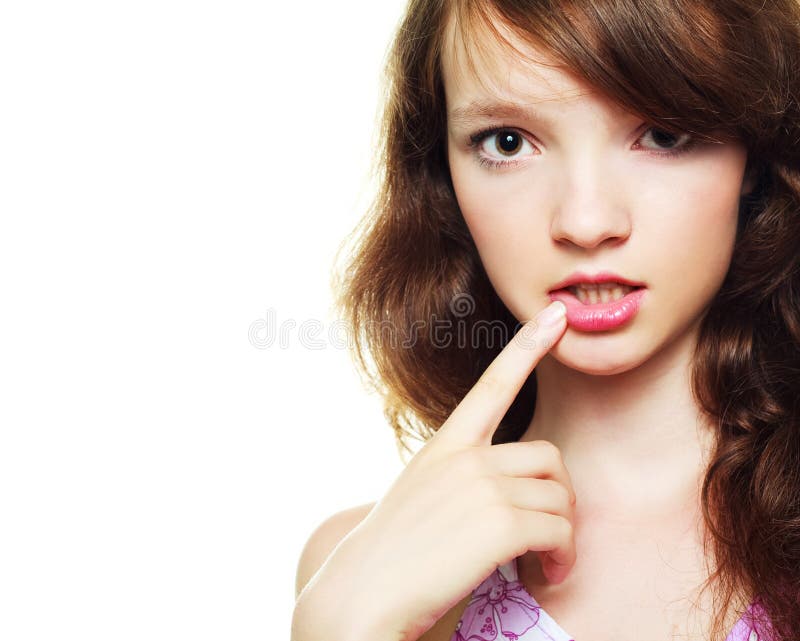 Thoughtful girl stock photo. Image of closeup, choice - 11788576