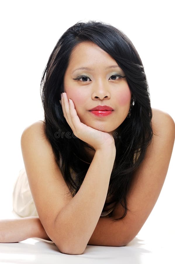Thoughtful girl stock photo. Image of portrait, isolated - 28127680