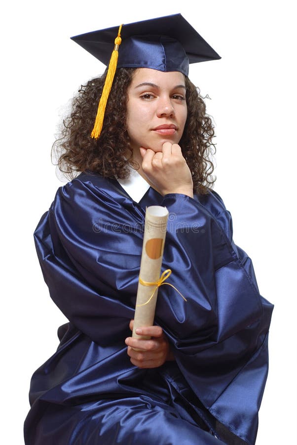 Thoughtful graduate stock image. Image of attention, african - 4624477