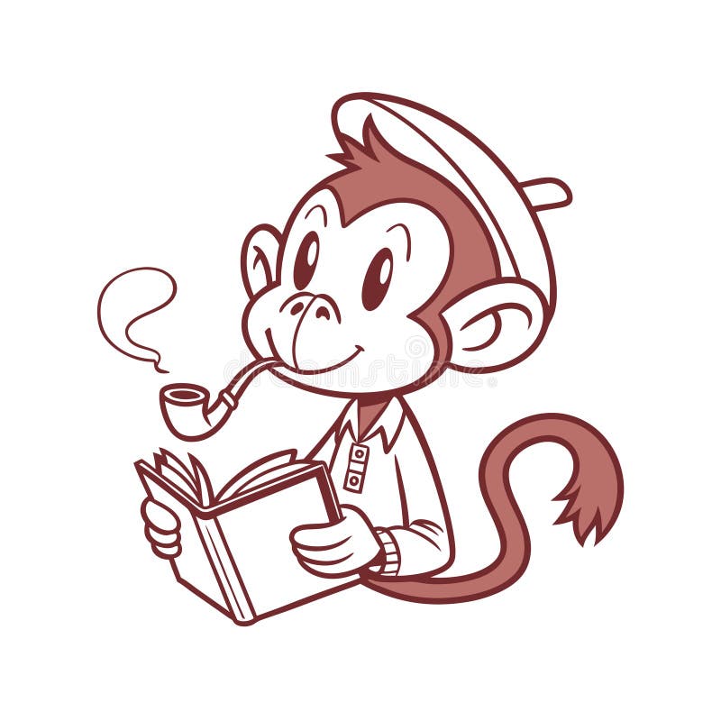 Studying Monkey with Disease Illustration Stock Illustration ...