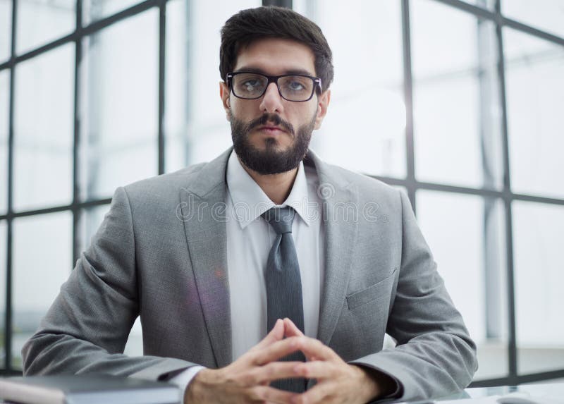 Thoughtful Male Employee Thinking about an Idea Stock Image - Image of ...