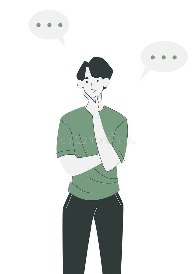 Thoughtful Man is Discussing the Issue. Gesture Stock Vector ...