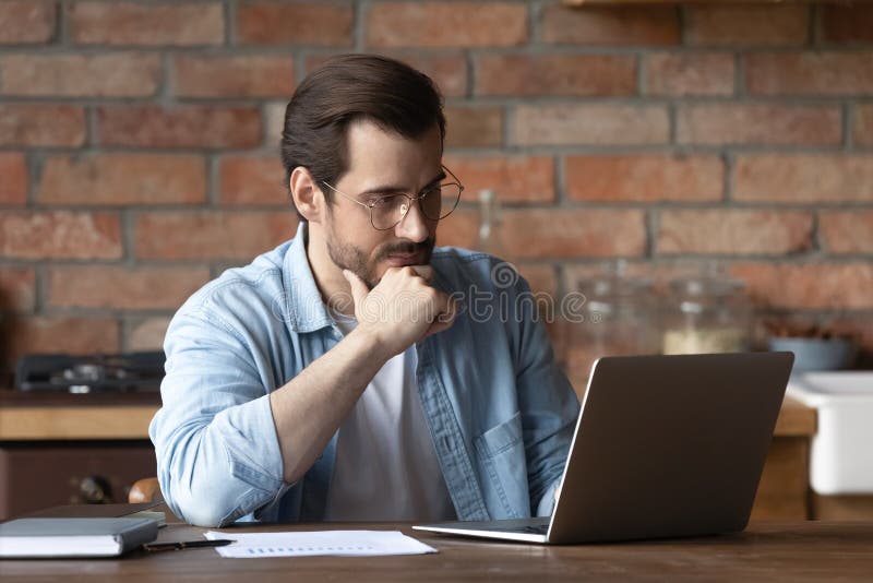 250 Man Watching Computer Think Stock Photos - Free & Royalty-Free ...