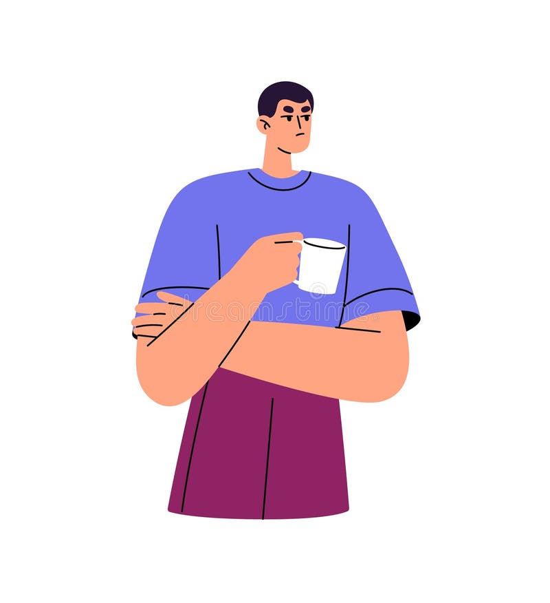 Puzzled Boy Thinking Feeling Sad Vector Cartoon Illustration Stock ...