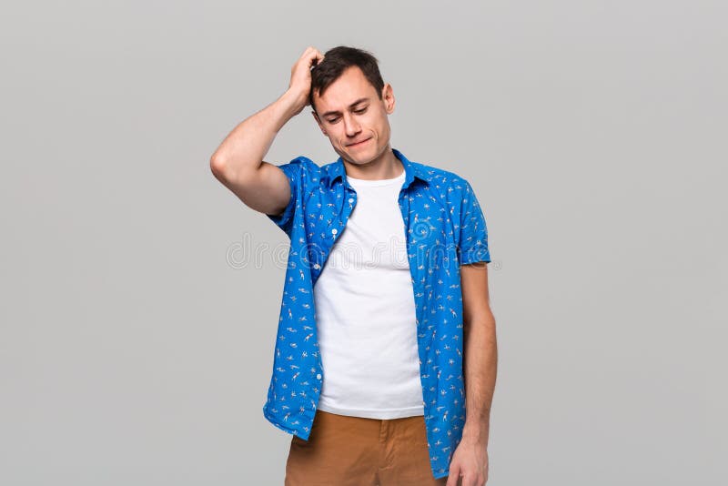 Thoughtful Man Scratching Head Thinking How Solve Problems Stock Image ...