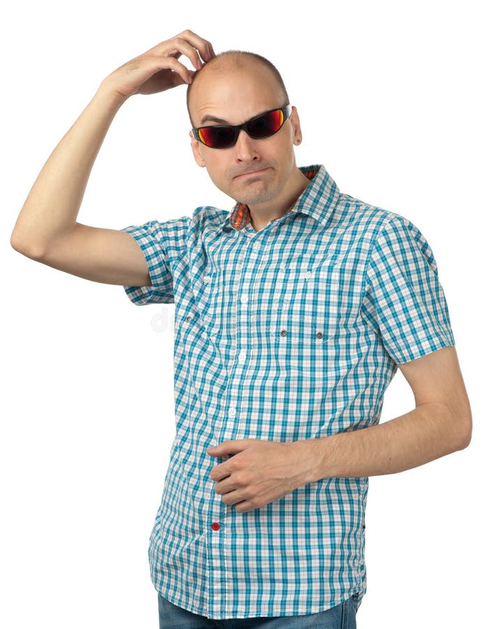 Thoughtful Man Scratching His Head Stock Image - Image of people ...