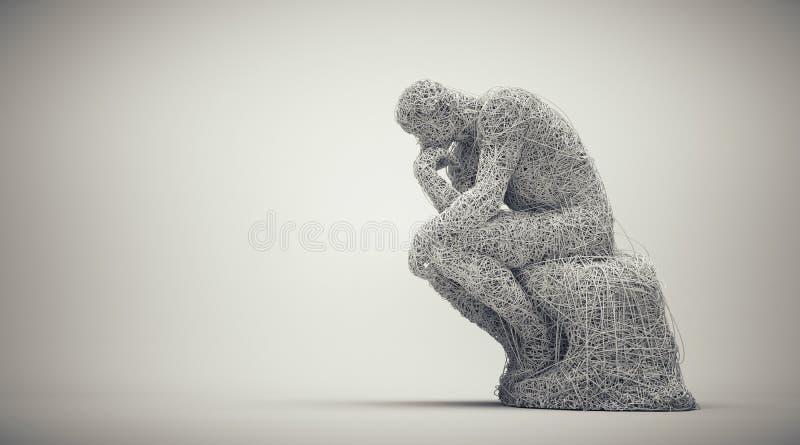 Thoughtful Man Sitting Down Stock Illustration - Illustration of ...