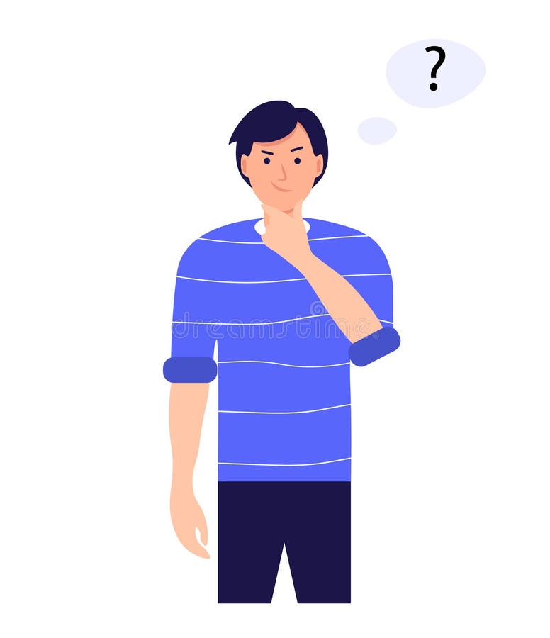 Thoughtful Man. a Smart Man or a Problem Solver Stock Illustration ...