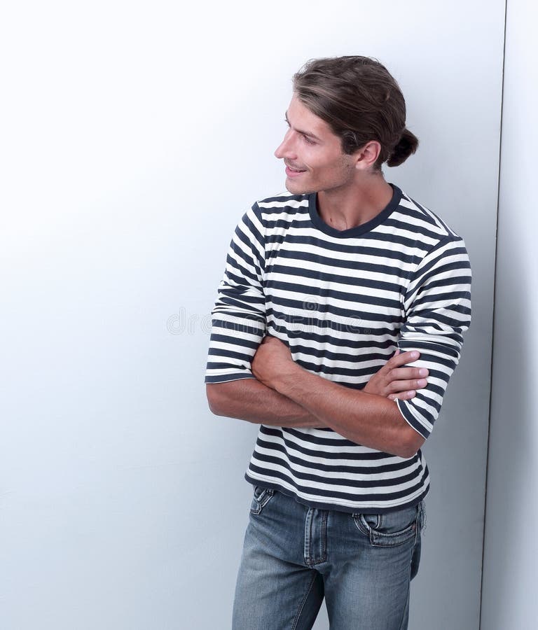 Thoughtful Man Standing in the Corner Stock Image - Image of problem ...