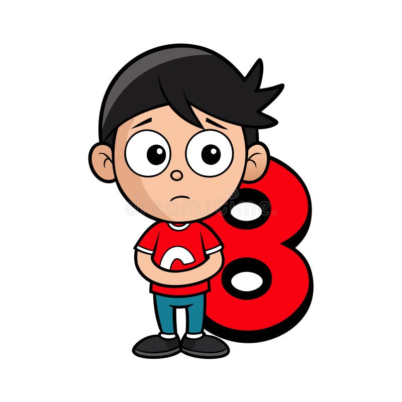 Thoughtful Math Boy Character Stock Vector - Illustration of ...