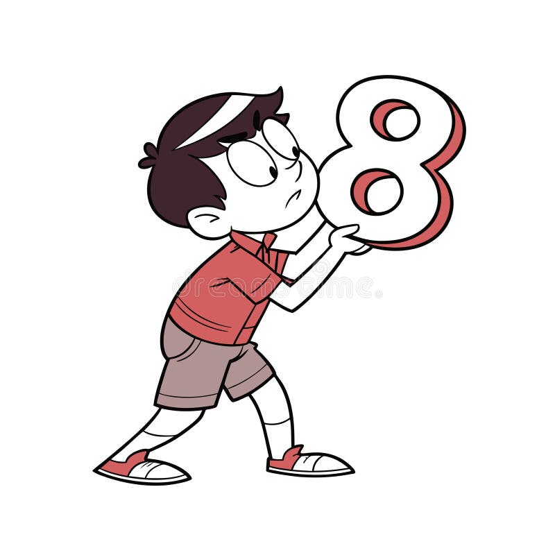 Thoughtful Math Boy Character Stock Vector - Illustration of whimsical ...