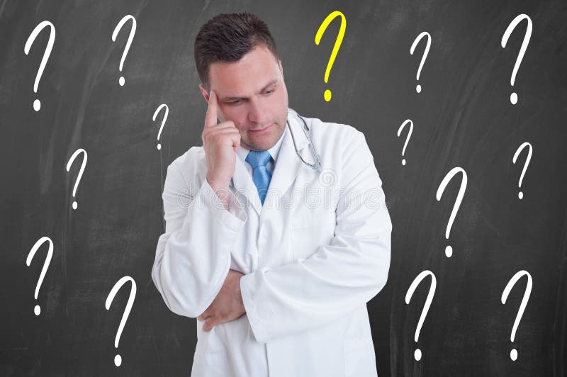Thoughtful Medic Trying To Solve a Medical Problem Stock Photo - Image ...