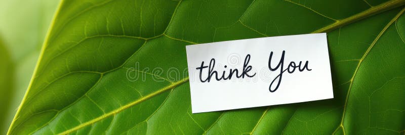 Thoughtful Note Placed on a Green Leaf Reflecting Gratitude and ...