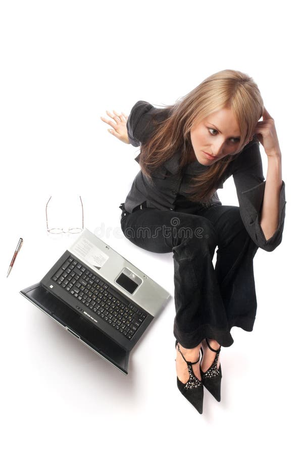 Thoughtful or Perplexed Young Woman Stock Image - Image of girl, people ...