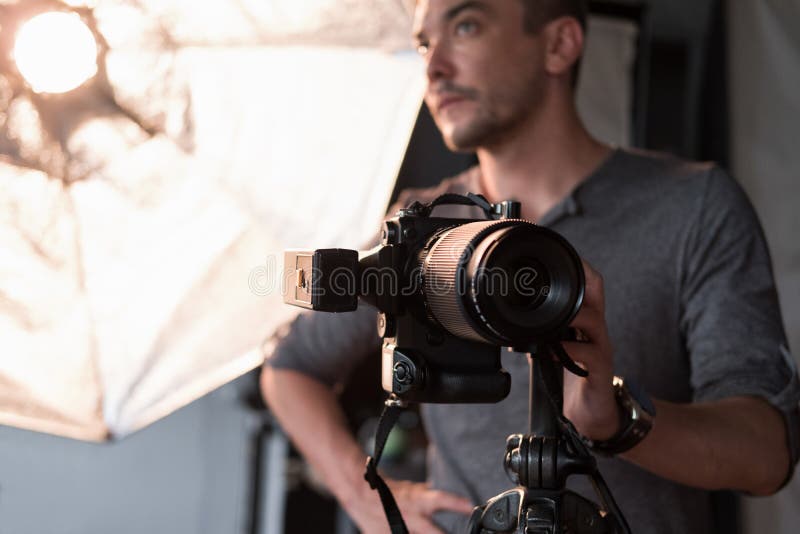 The Process of Photo Shooting in Studio Stock Image - Image of modern ...