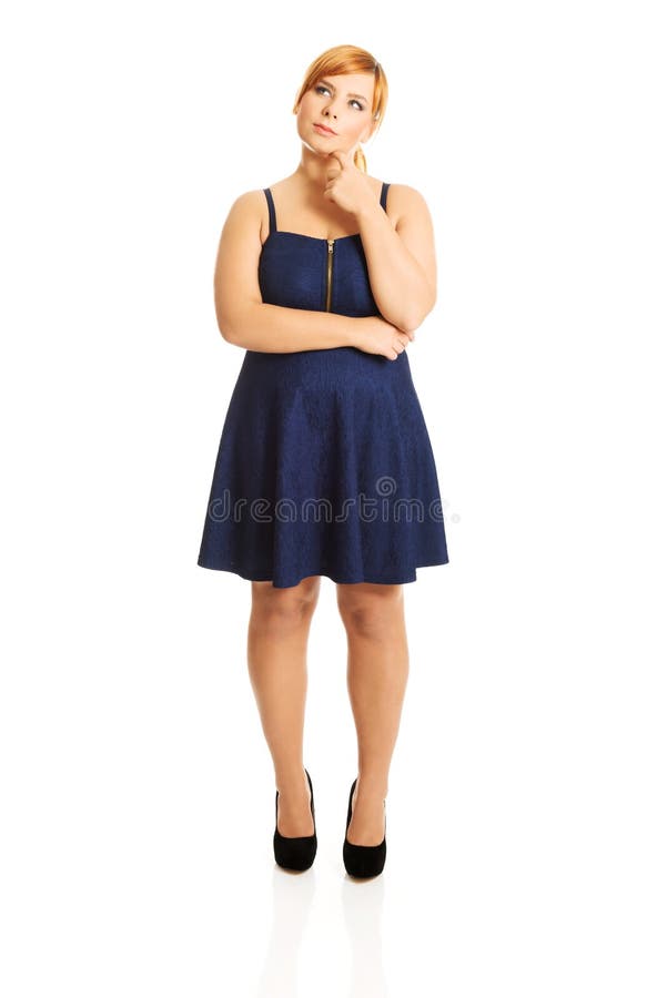 Thoughtful plus size woman stock image. Image of obesity - 65188657