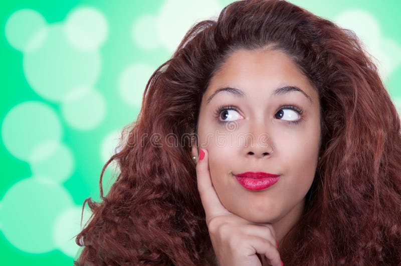 Thoughtful pretty girl stock image. Image of copy, female - 28372153
