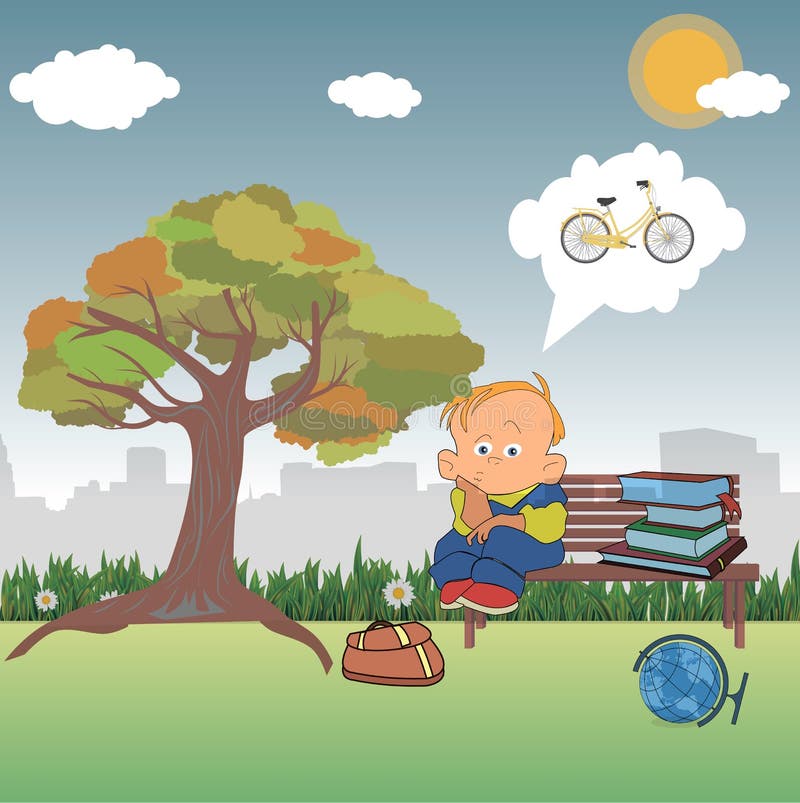 Schoolboy Sits at a Table, Vector Illustration. Stock Vector ... Schoolboy Sits at a Table, Vector Illustration. Stock Vector ...
