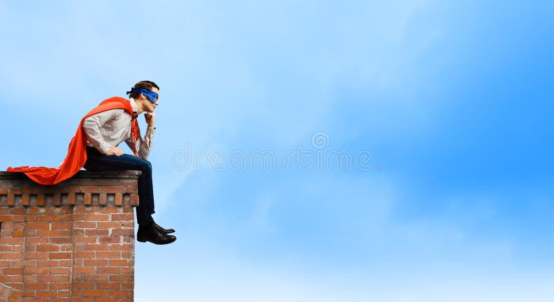 Thoughtful superman stock image. Image of mask, education - 44558905