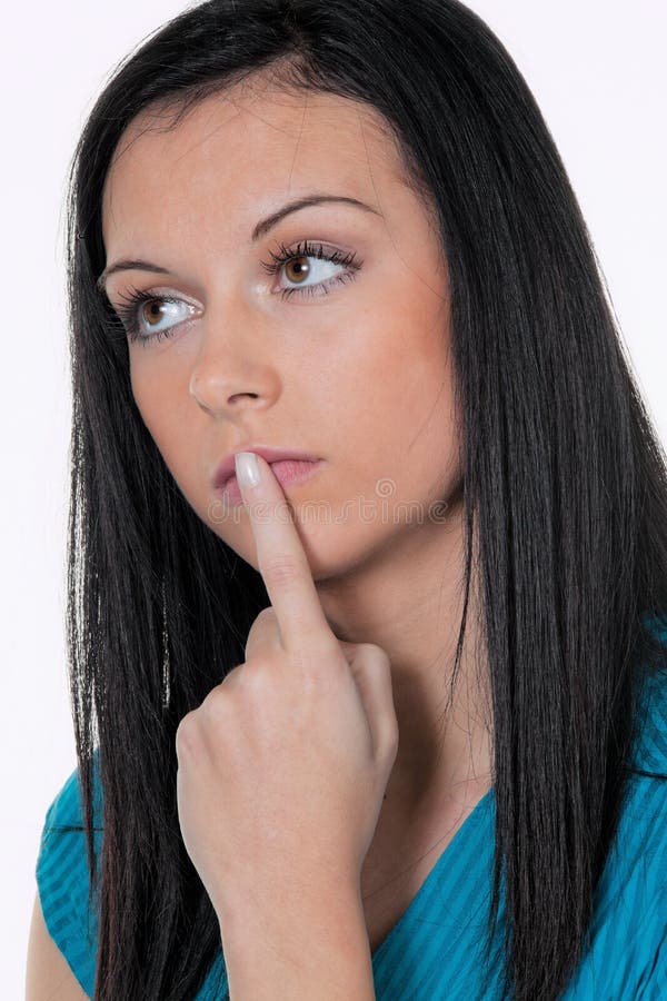 Thoughtful woman stock photo. Image of tired, hopeless - 15550298