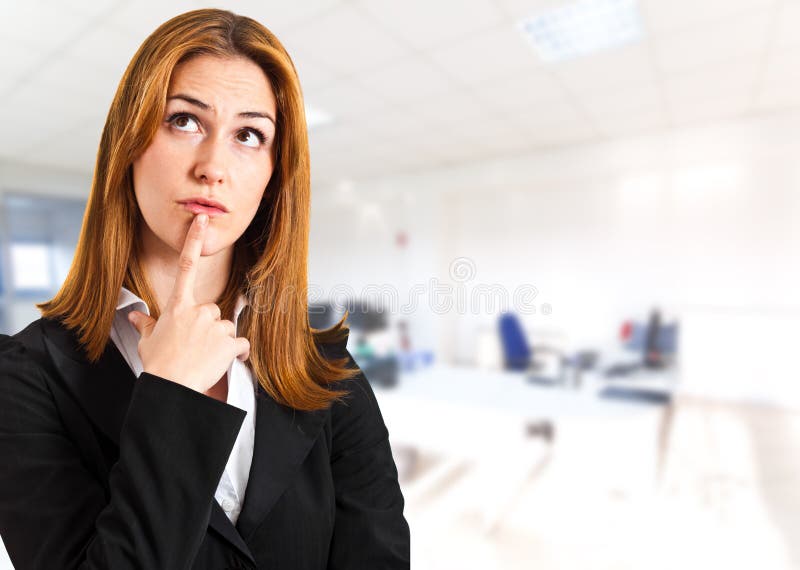 Thoughtful woman stock image. Image of business, beautiful - 20288115