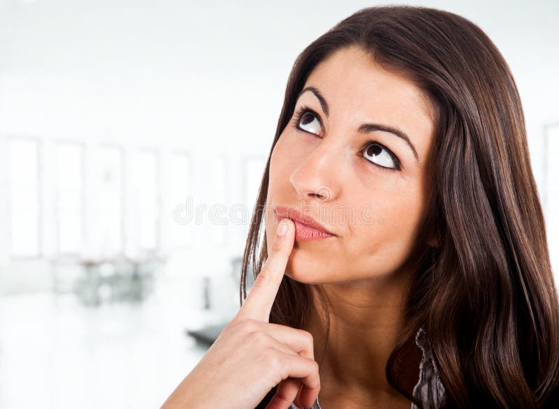 Thoughtful woman stock photo. Image of cute, choice, thinking - 21101282