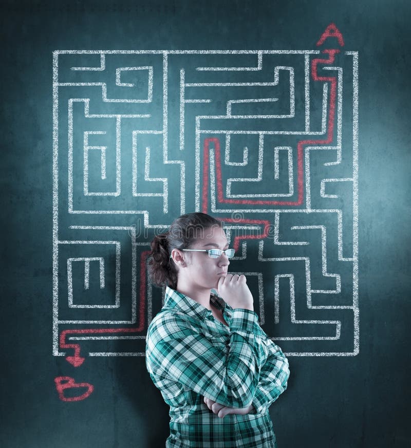 Solving the maze stock photo. Image of success, intelligence - 113116348