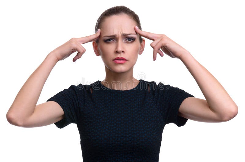 Thoughtful Woman. Girl Thinking Hard about Problems Stock Image - Image ...