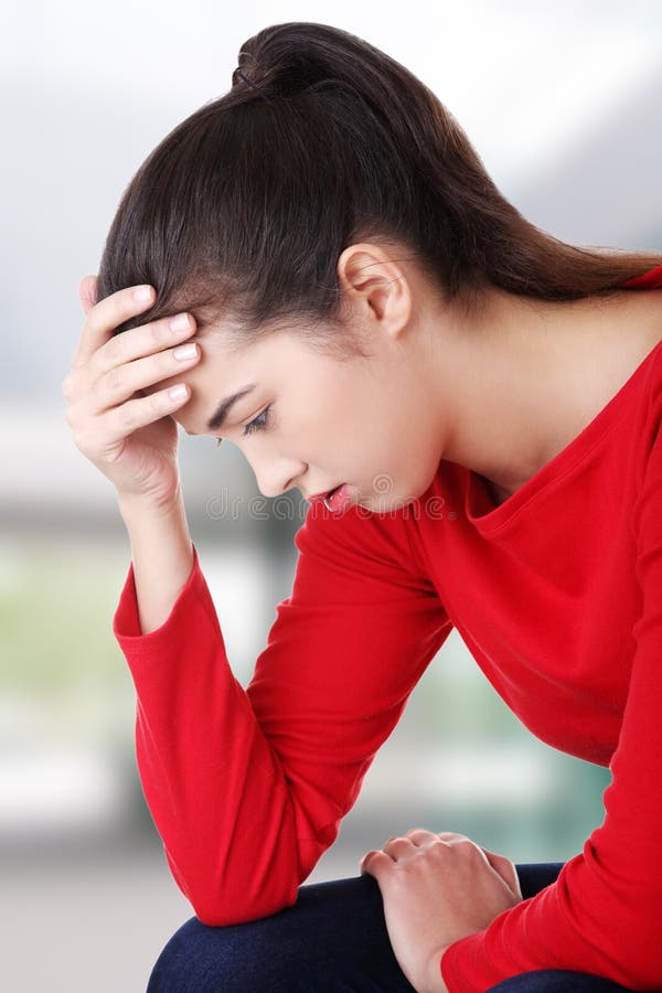 Thoughtful Woman with Problem Stock Photo - Image of people, beauty ...