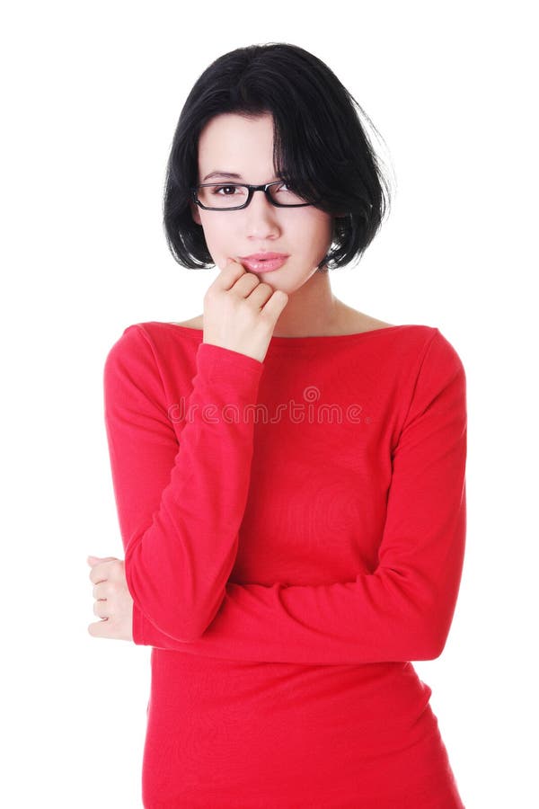 Thoughtful Woman with Problem Stock Photo - Image of pretty, modern ...