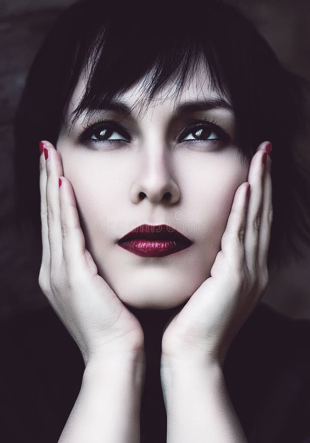 847 Woman Sad Red Lipstick Stock Photos - Free & Royalty-Free Stock ...