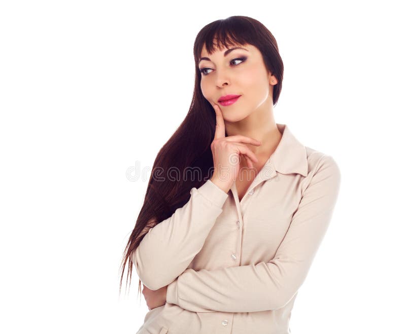Thoughtful woman stock photo. Image of insides, joyful - 71093916