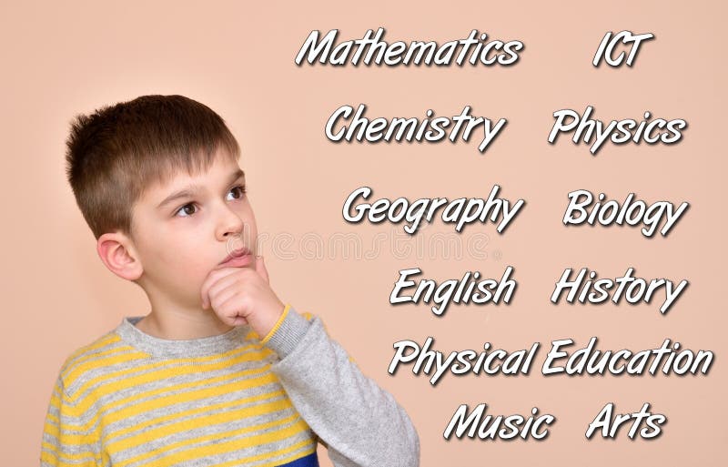 Thoughtful young boy stock photo. Image of education - 84872506